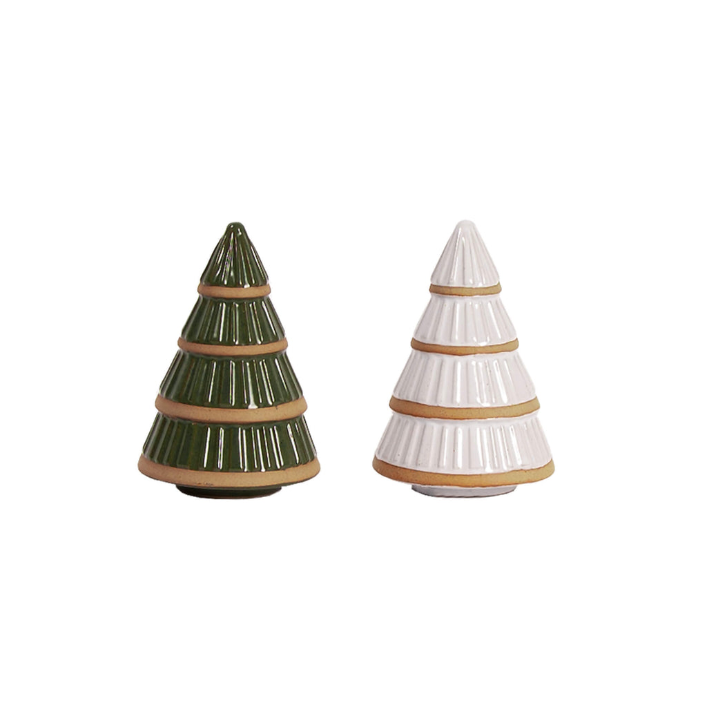 MOYEN SAPIN EN CÉRAMIQUE BLANC ET VERT ASSORTI – FleurExcel Inc.